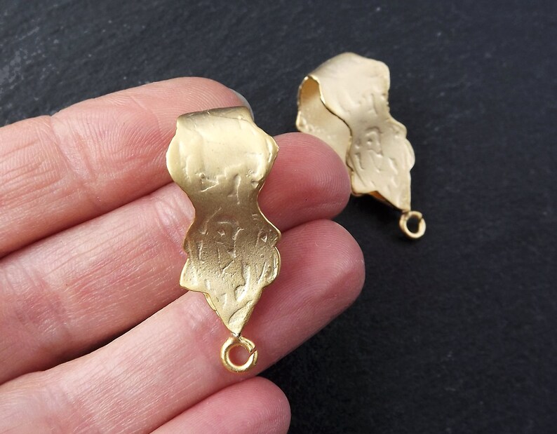 Large Gold Bails Unusual Textured Pendant Bails Bead Tube - Etsy