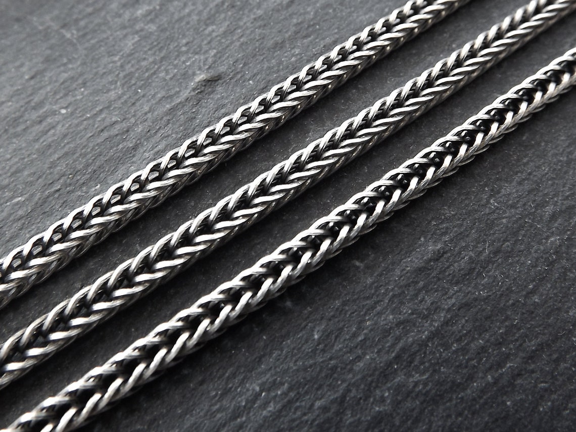 Silver Foxtail Chain Bali Woven Rope Chain Braided Chain - Etsy
