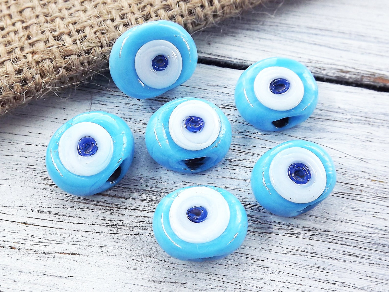 Blue Evil Eye Evil Eye Beads Evil Eye Bead Sky Blue Evil | Etsy