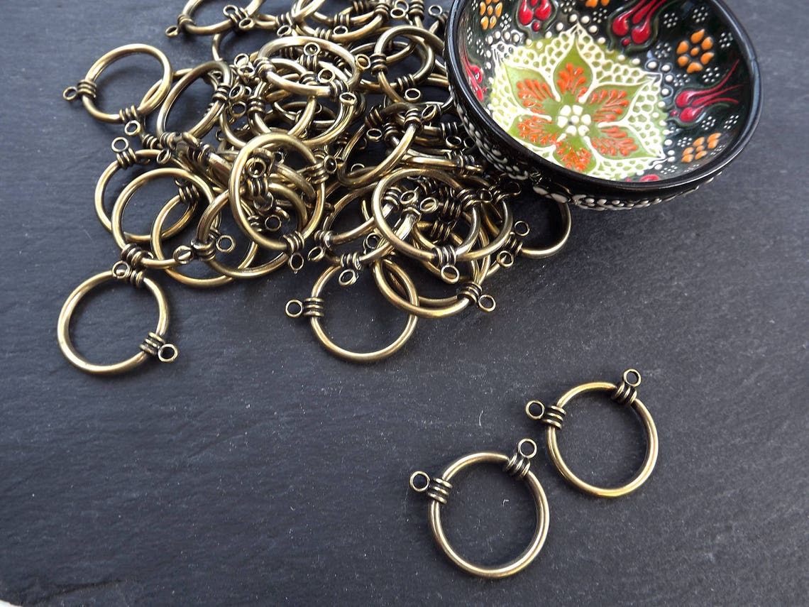 Bronze Loop Pendant Ring Pendant Round Ring Closed Loop | Etsy