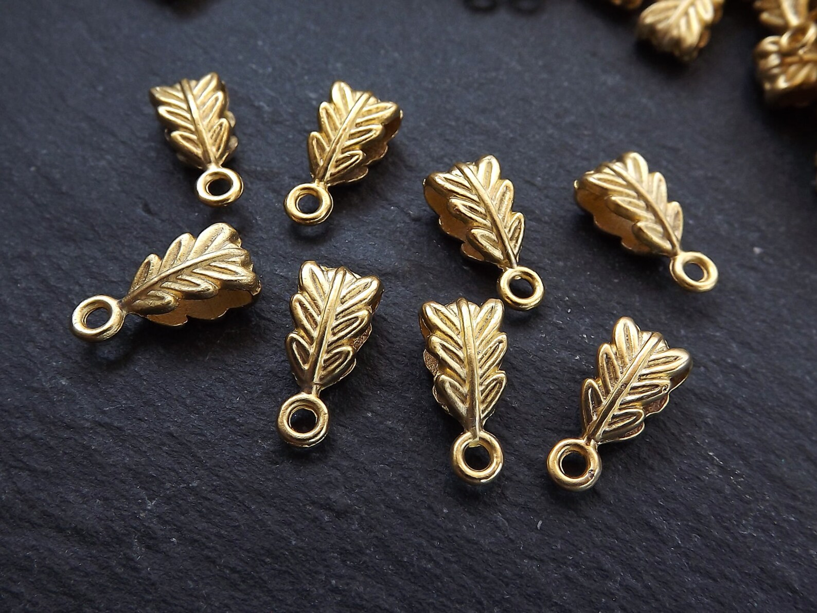 Gold Leaf Bails Mini Bails Pendant Bails Gold Bails Small - Etsy