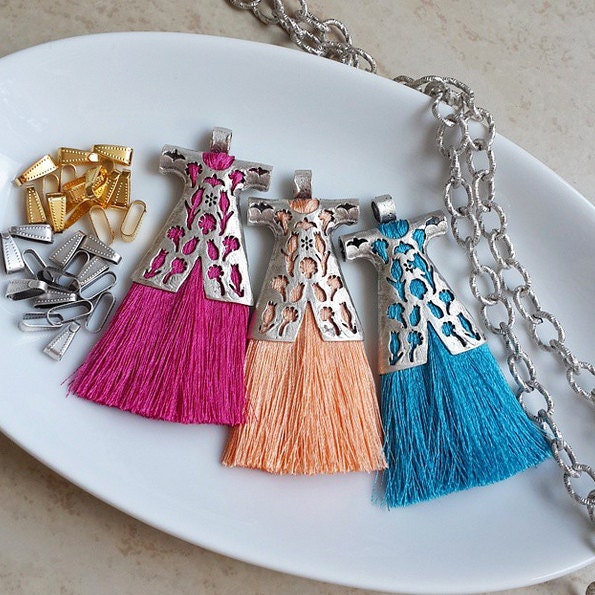 15 Pendant Bail Hanger Pinch Clip, Necklace Bail Connector Snap ...