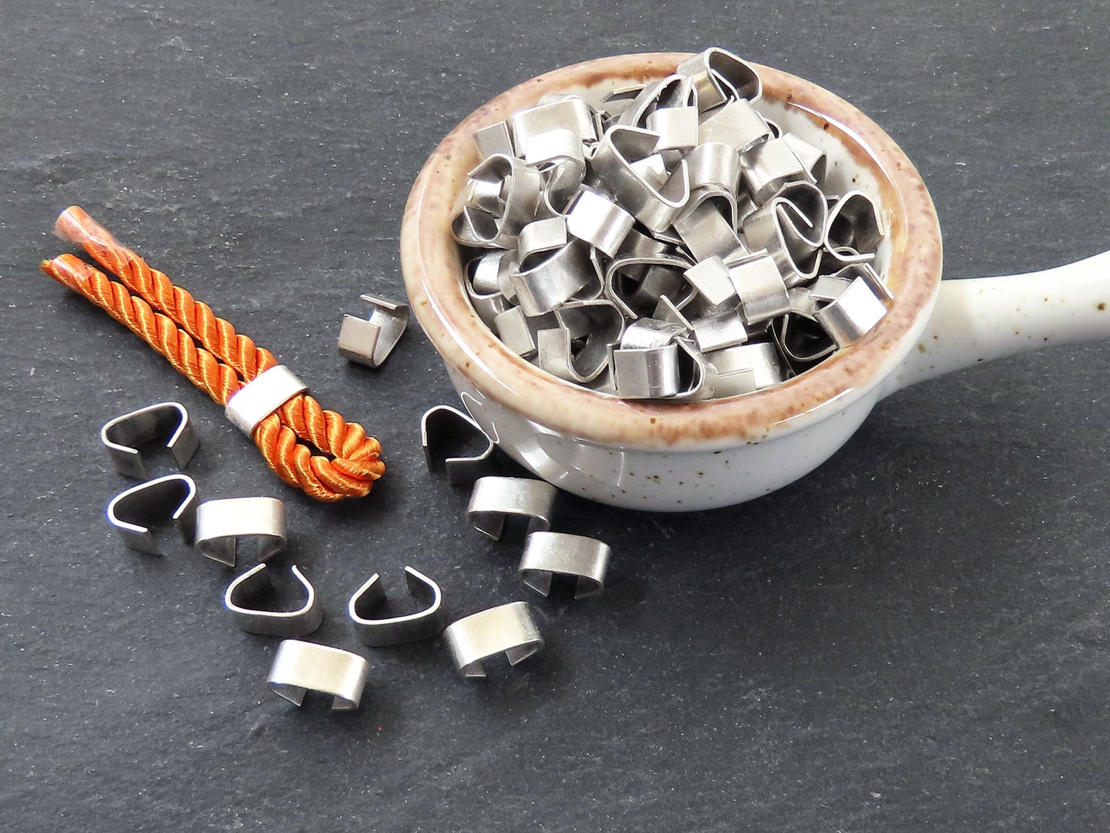 Silver Metal Crimp Fold Over Crimp Cord Crimp Crimp - Etsy