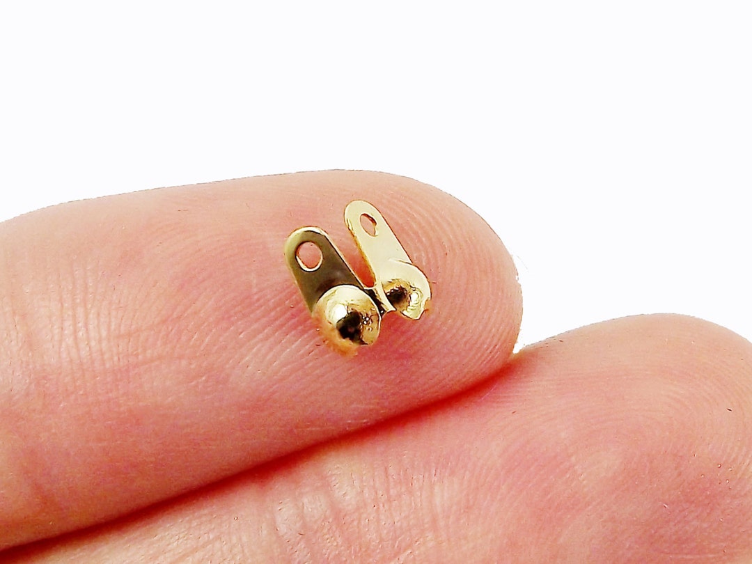 30 Ball Chain End Cap Fold Over Crimp Bead Knot Tip Cover Ends - for ...