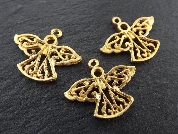 Gold Angel Charms Rustic Angel Charms Angel Pendants - Etsy