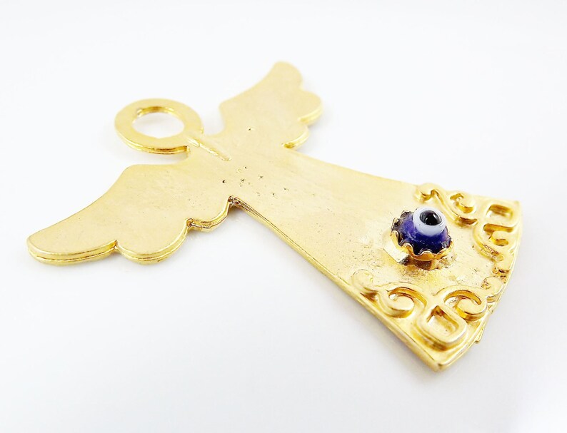 Angel Pendant Blue Evil Eye Lucky Protective Artisan Glass | Etsy