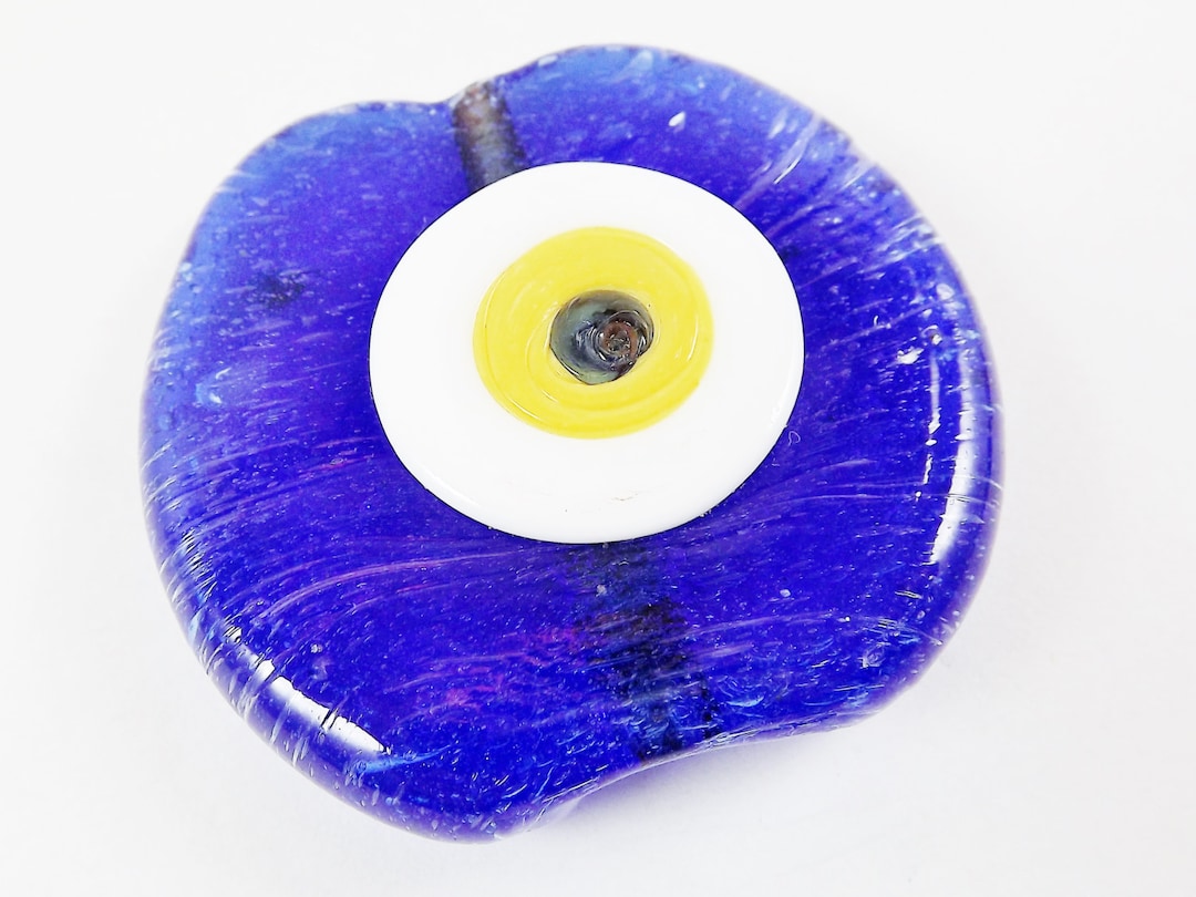Large Navy Blue Evil Eye Nazar Glass Bead Traditional Turkish Artisan ...