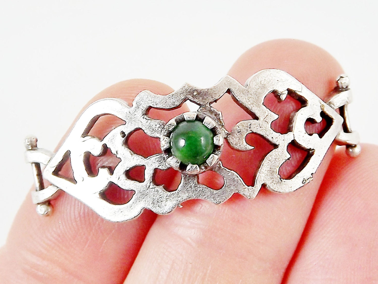 Findings Silver Plated SP140 Deep Royal Purple Jade Stone Curved ...