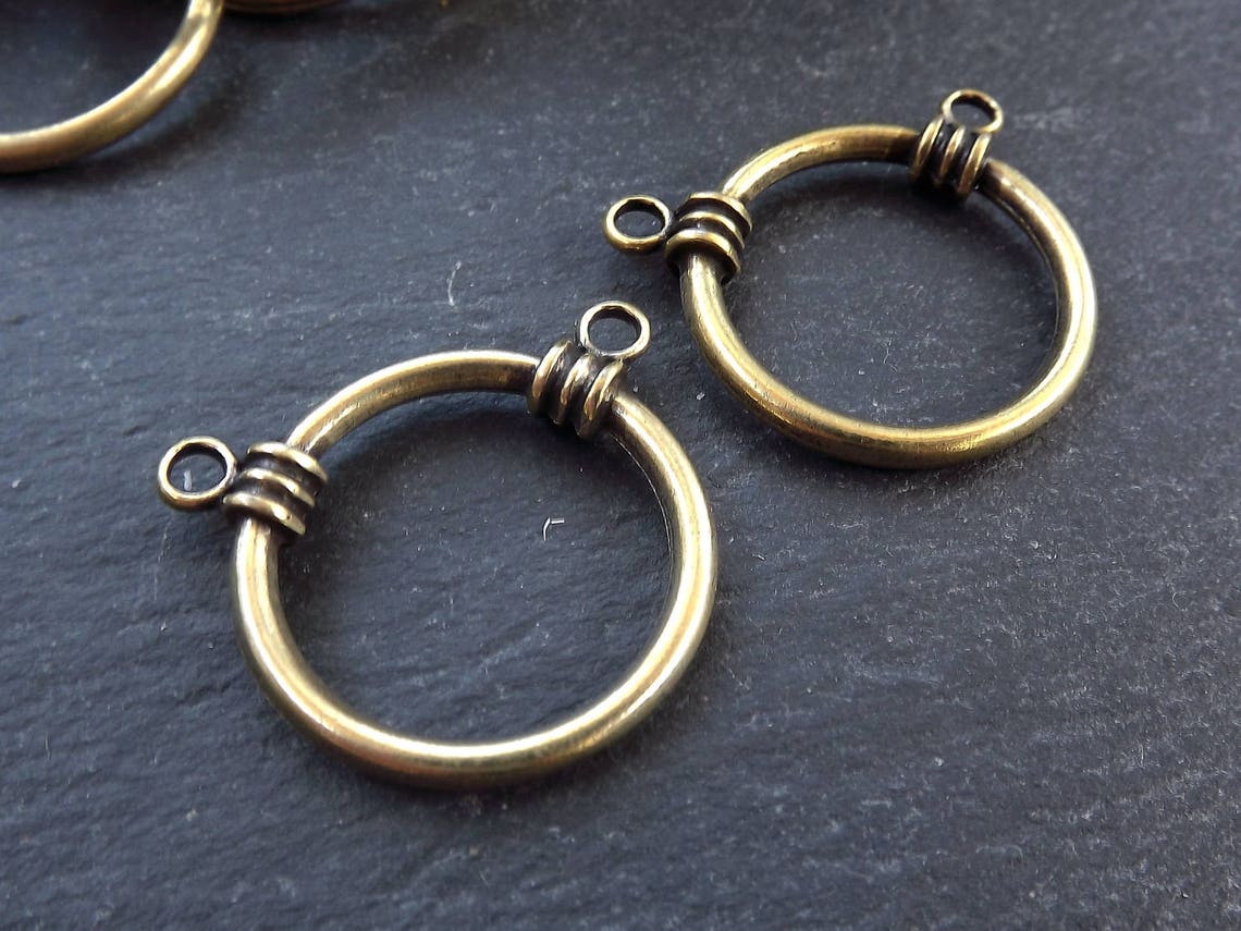Bronze Loop Pendant Ring Pendant Round Ring Closed Loop | Etsy