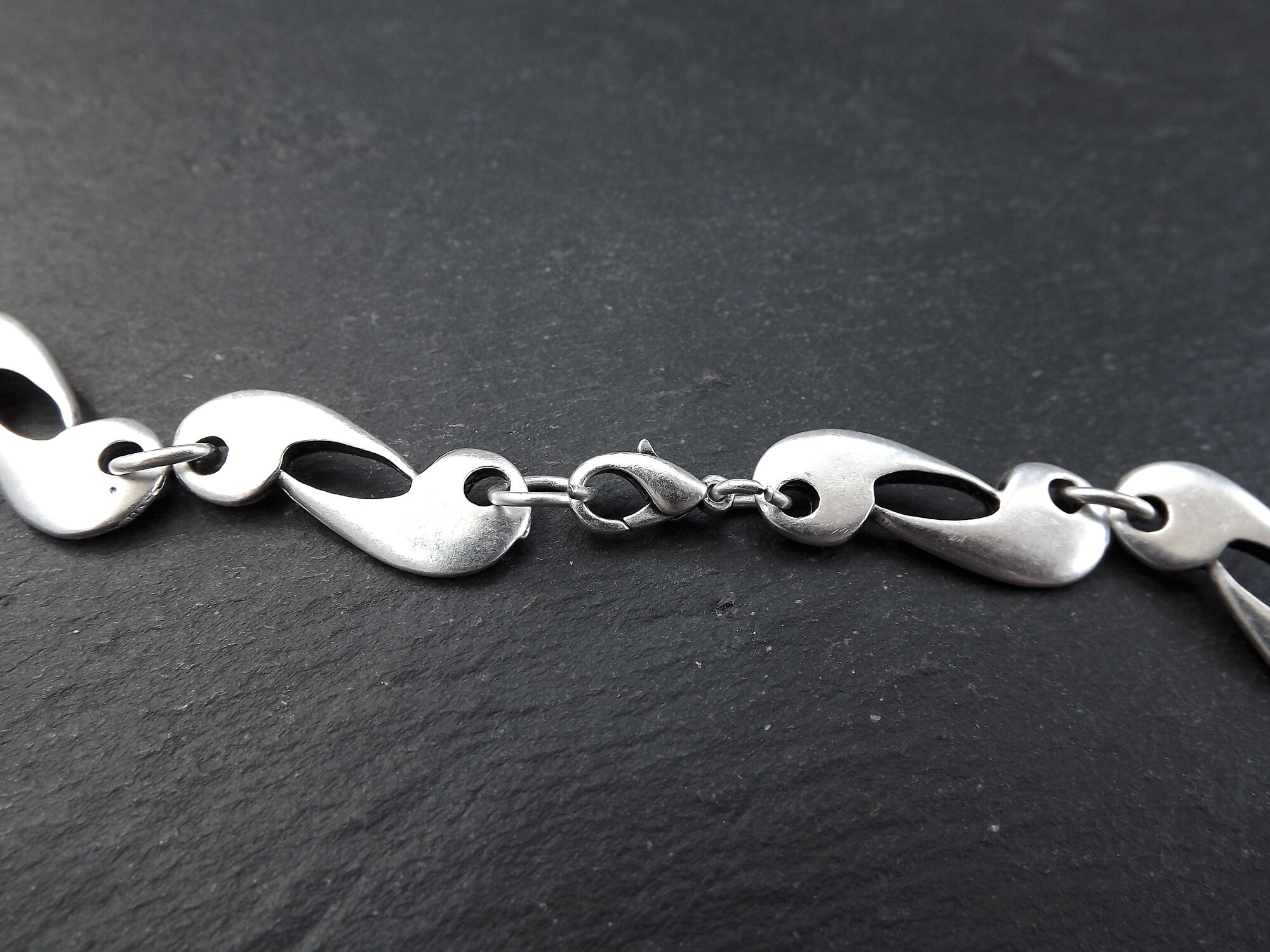 Silver Necklace Chain With Clasp, Paisley, Yin Yang, Empty Chain, Blank ...