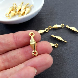 Geometric Diamond Charm Connectors With Two Loops, Connector Links, 22k ...