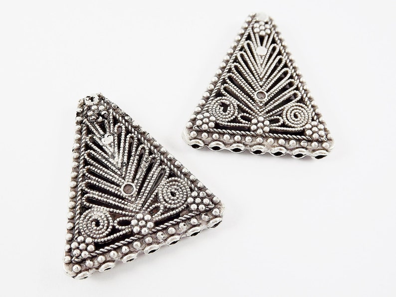 2 Large Multi Strand Flat Triangle Filigree Cone Connector | Etsy
