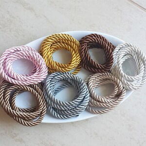 Off White 5mm Twisted Rayon Satin Rope Silk Braid Cord - 3 Ply Twist ...