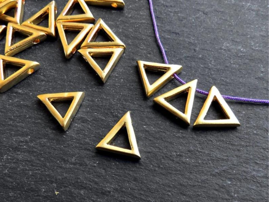 Flat Triangle Beads Minimalist Modern Geometric Beads, Tarnish ...