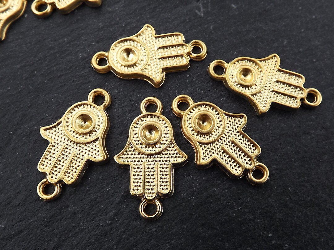 Hamsa Charms, Hand Charms, Hamsa Connectors, Small Hamsa, Hamsa Hand ...