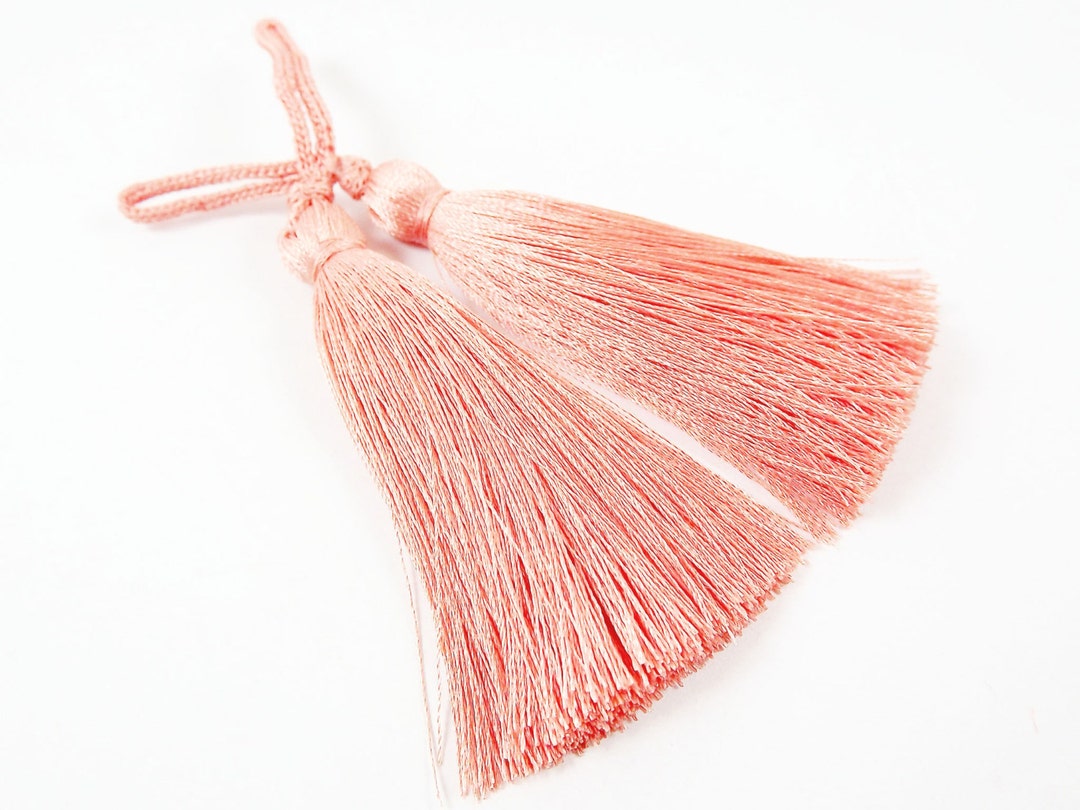 Long Soft Peach Silk Thread Tassels - 2.75 Inches - 70mm - 2 Pc - Etsy