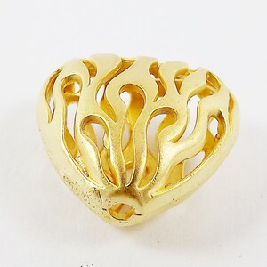 Large Heart Fretwork Hollow 22k Matte Gold Plated Bead Spacer - 1pc - Etsy