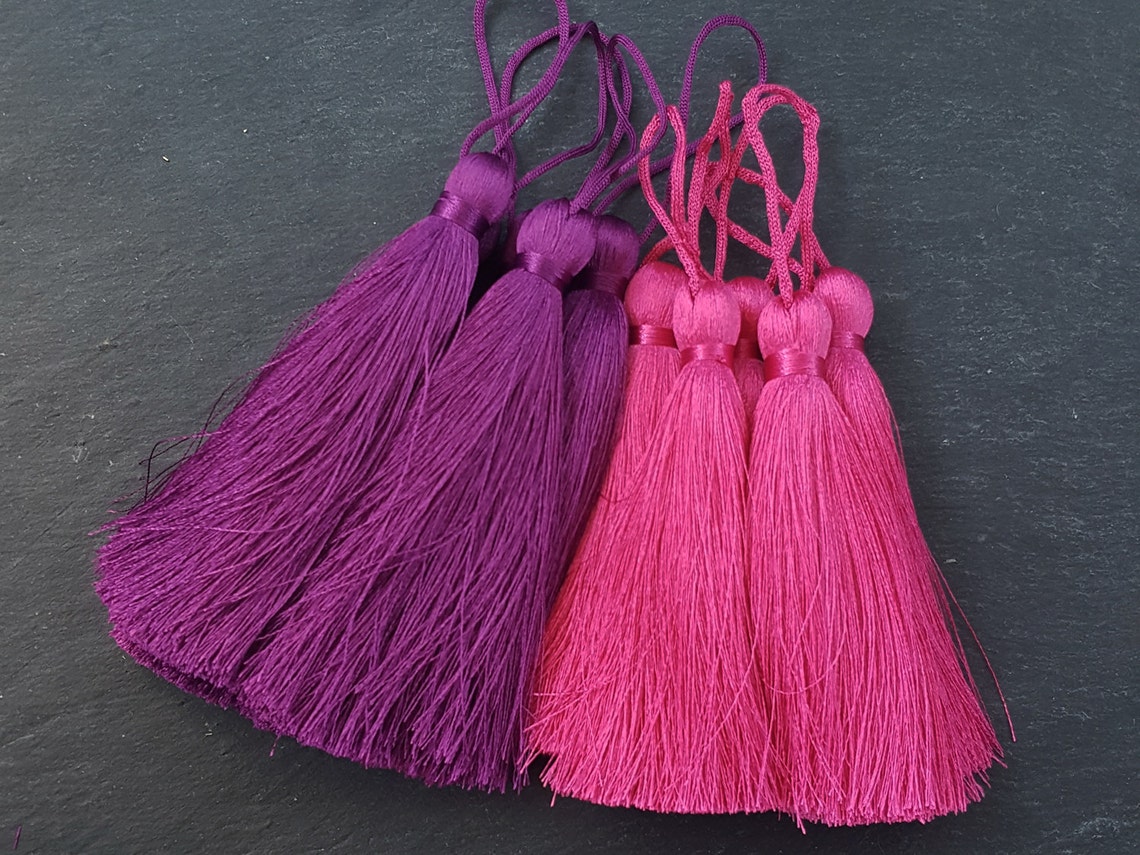 Extra Large Thick Magenta Pink Thread Tassels 4.4 Inches | Etsy