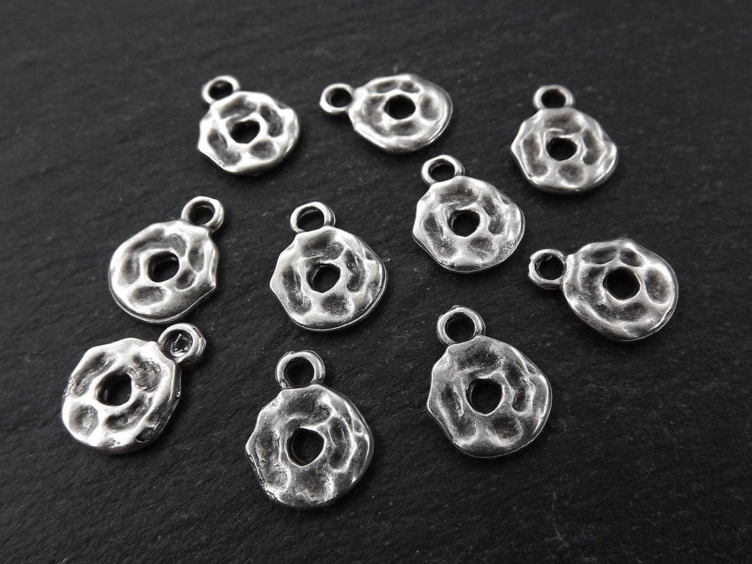 Silver Loop Charms, Mini Loop Charms, Ring Charms, Silver Coin Charms ...