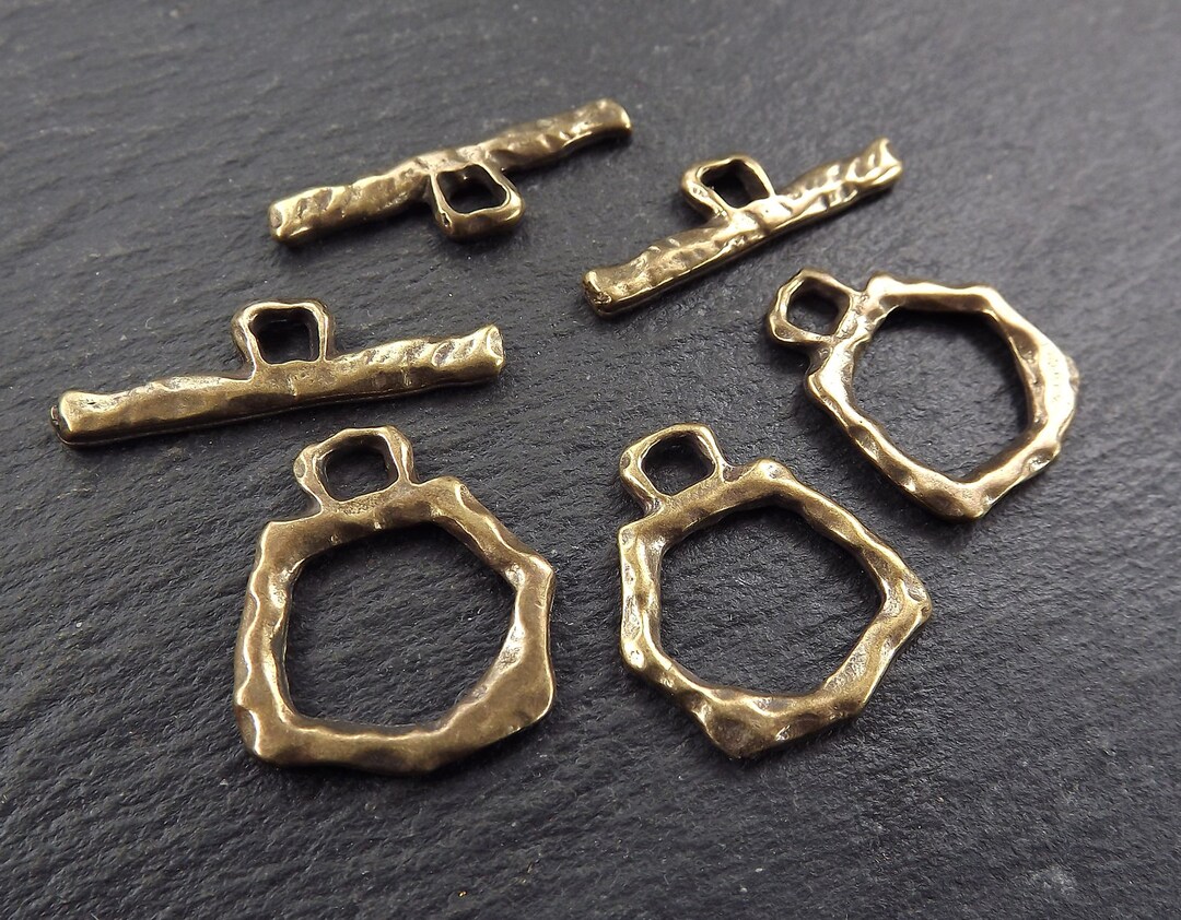 Organic Toggle Clasps, T Bar Clasps, T Bar, Bronze Toggle Clasps, T ...