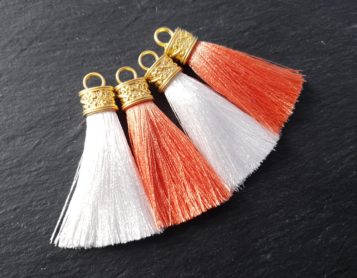 Peach Tassel Pendant, Soft Peach, Orange, Silk Thread Tassel, Tassel ...