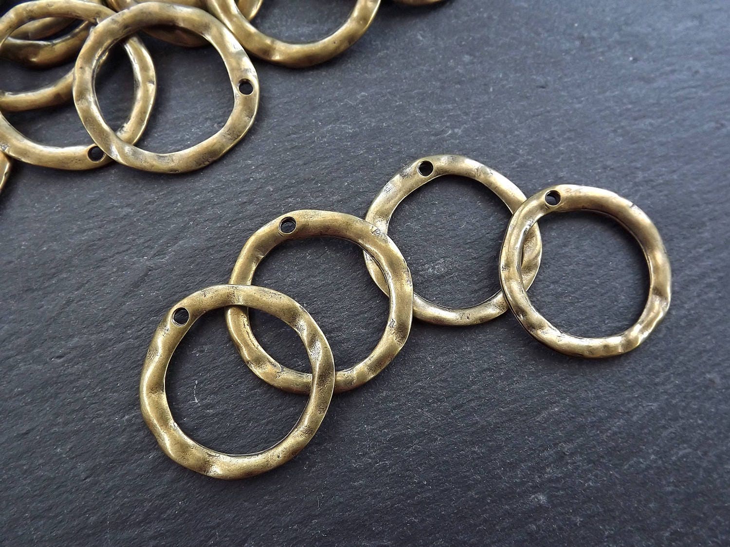 Organic Circle Pendant, Round Ring Closed Loop Pendant Connector With ...
