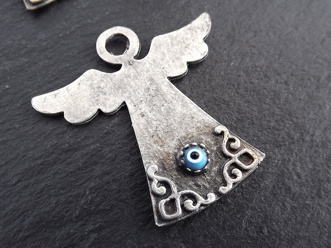 Evil Eye Angel Pendant Charm, Lucky Charm, Protective, Amulet, Good ...