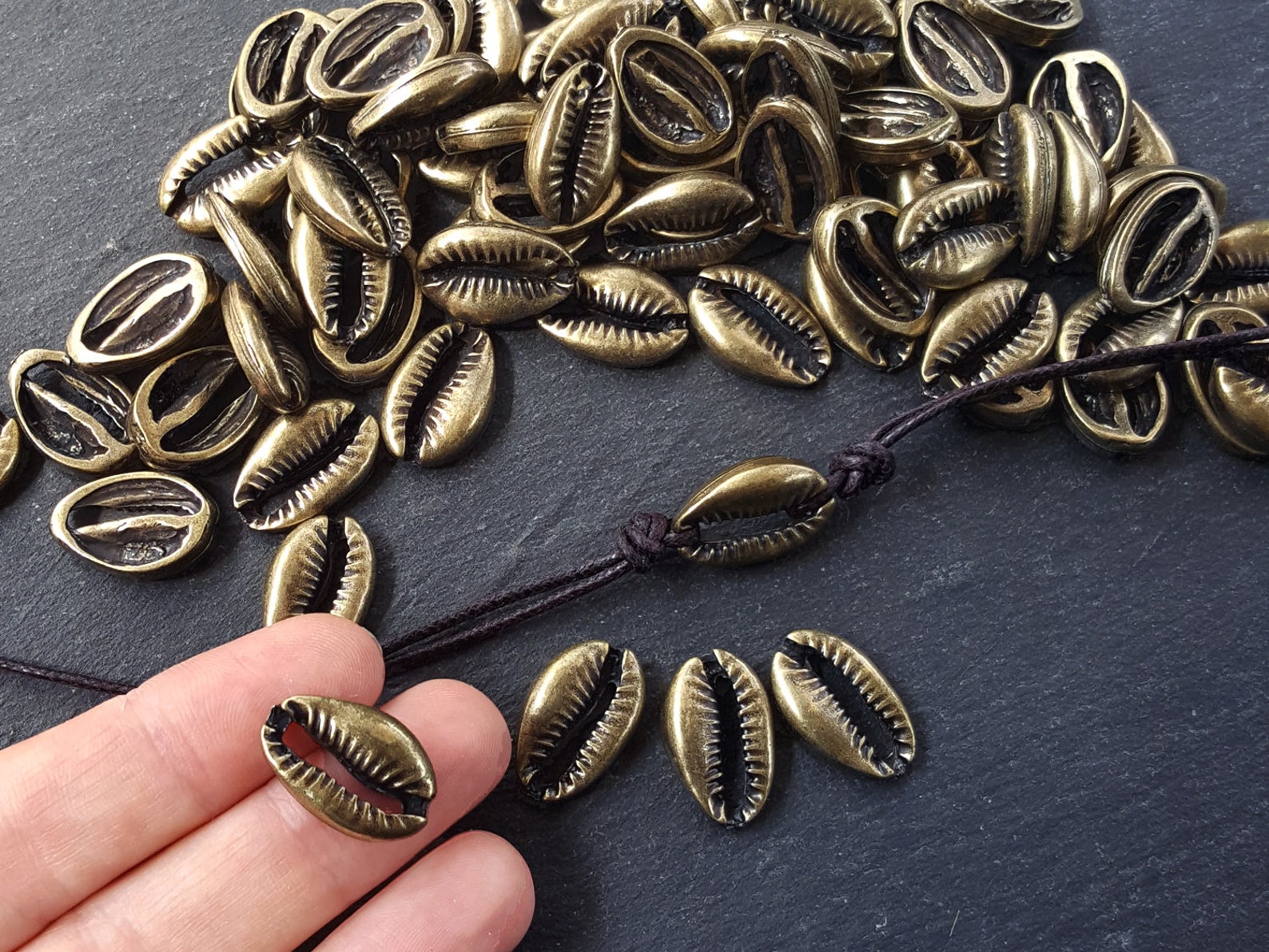 Cowrie Shell Charms Bronze Shell Charms Seashell Shell - Etsy