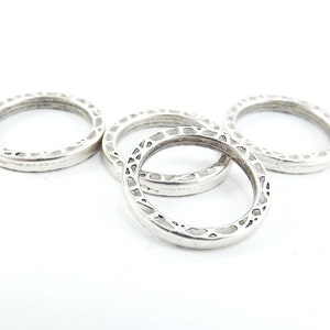 22mm Textured Round Ring Closed Loop Pendant Connector - Matte Antique ...