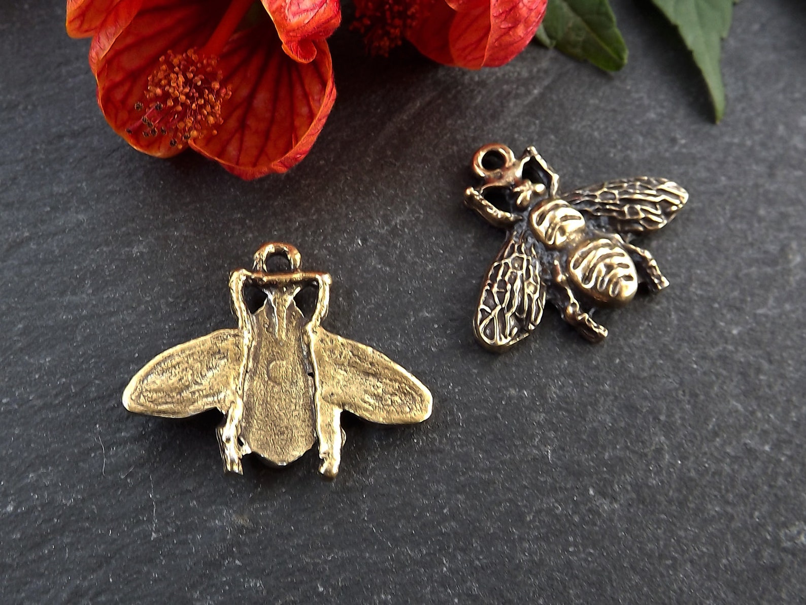 Bronze Bee Charms, Bumblebee Charms, Busy Bee Charms, Bee Pendant, Bee ...