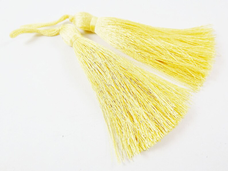 Long Soft Yellow Iris Silk Thread Tassels - 3 Inches - 77mm - 2 Pc - Etsy
