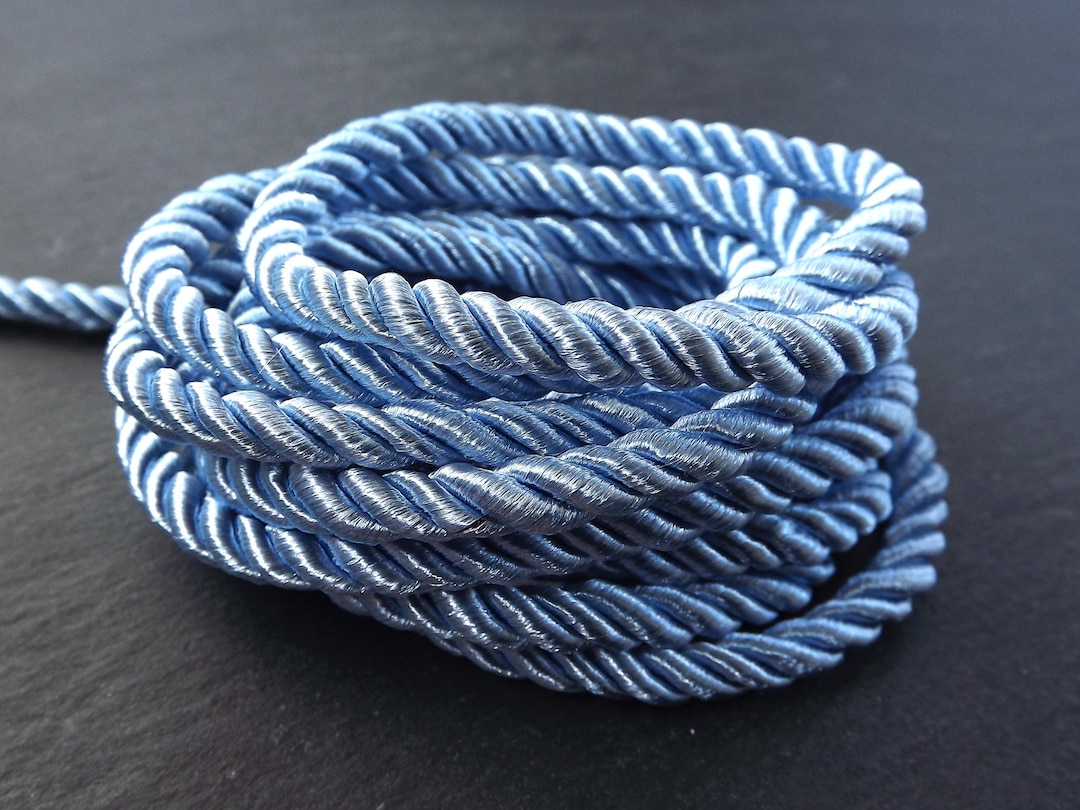 5mm Baby Blue Rope Cord, Twisted Cord, Rayon, Satin, Rope, Silk Braid ...