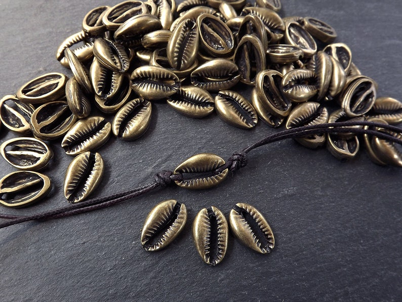 Cowrie Shell Charms Bronze Shell Charms Seashell Shell - Etsy