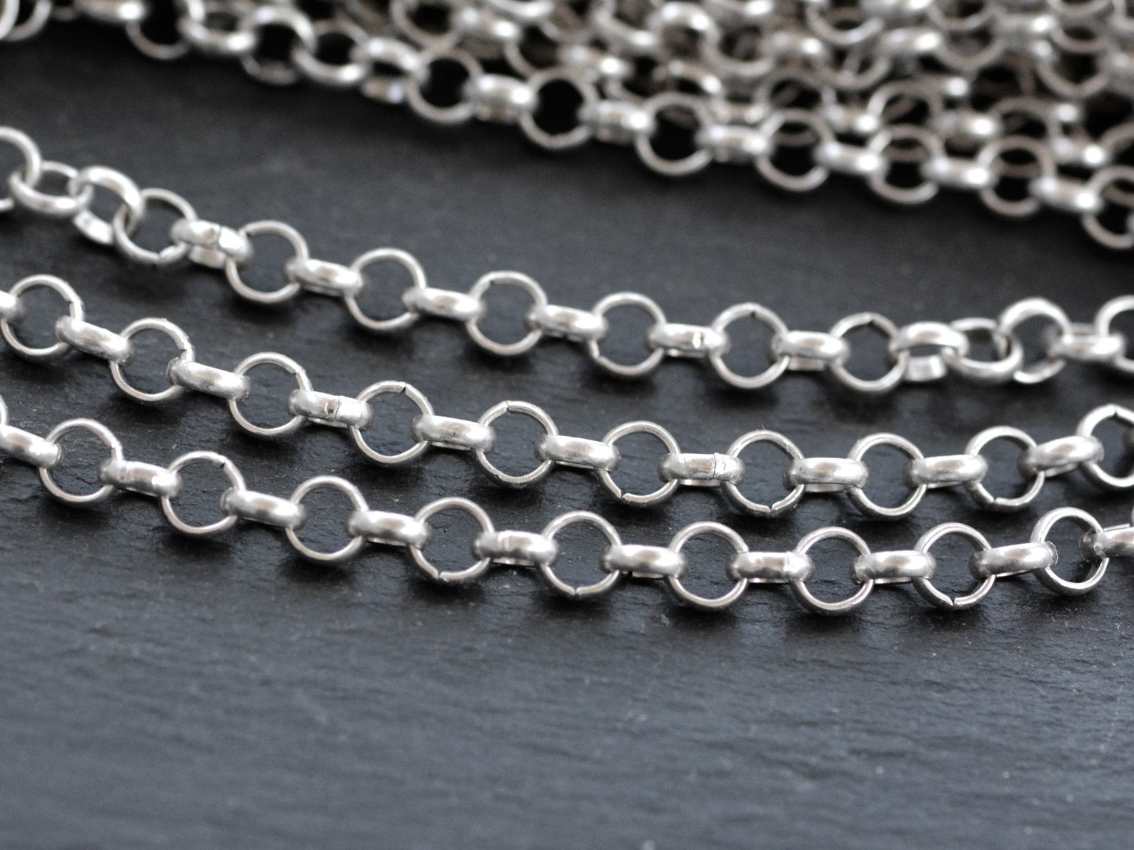 7mm Silver Rolo Chain Chunky Thick Round Link Rolo Chain - Etsy
