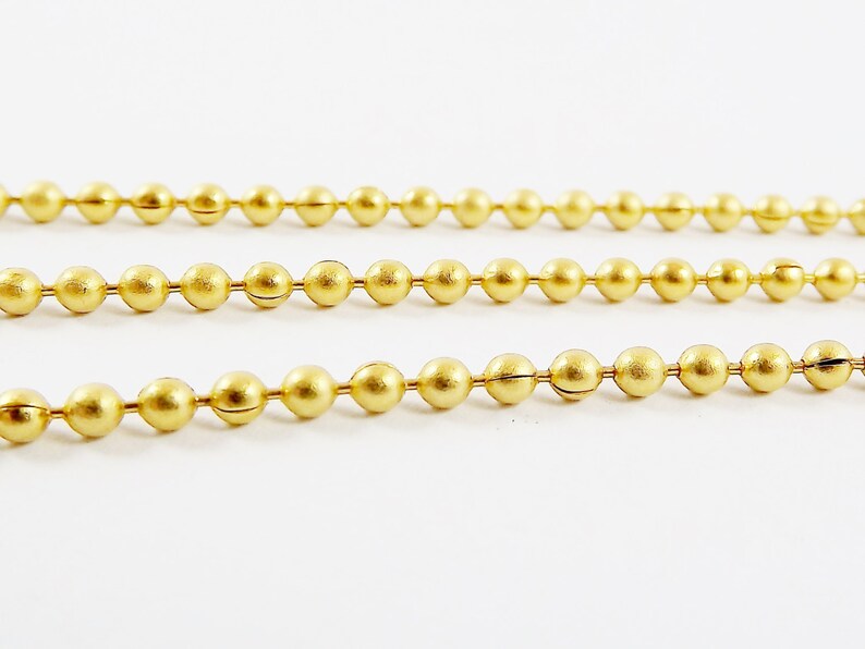 2mm Ball Chain 22k Matte Gold Plated 1 Meter or 3.3 Feet - Etsy