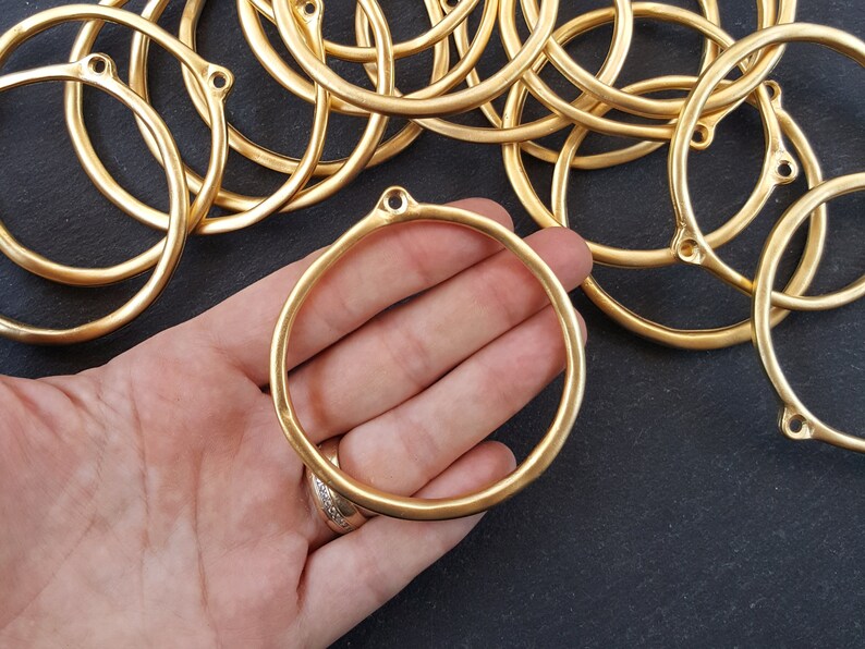 Gold Loop Pendant Large Gold Loop Gold Ring Pendant Link | Etsy