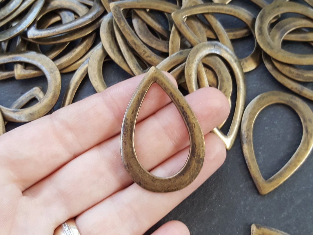 Flat Tear Drop Loop, Tear Drop Link, Tear Drop Pendant, Teardrop Frame ...