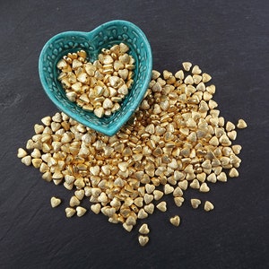 Gold Heart Beads Textured Heart Bead Spacers Bracelet Beads - Etsy