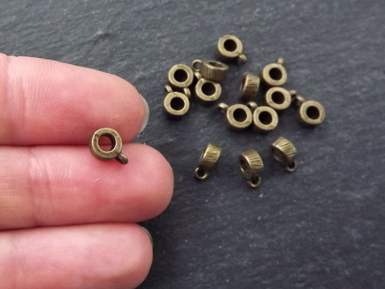 Mini Bead Bail Charm Holder Tiny Bail Cord Bail Slider - Etsy