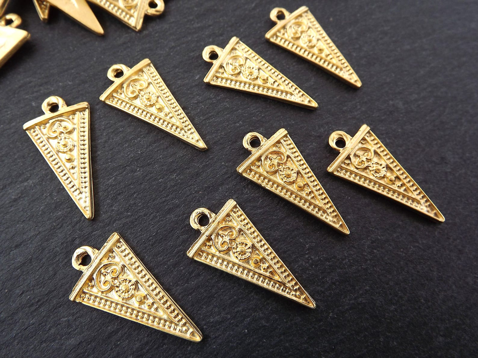 Triangle Spike Charm Pendants Gold Spike Gold Triangle - Etsy