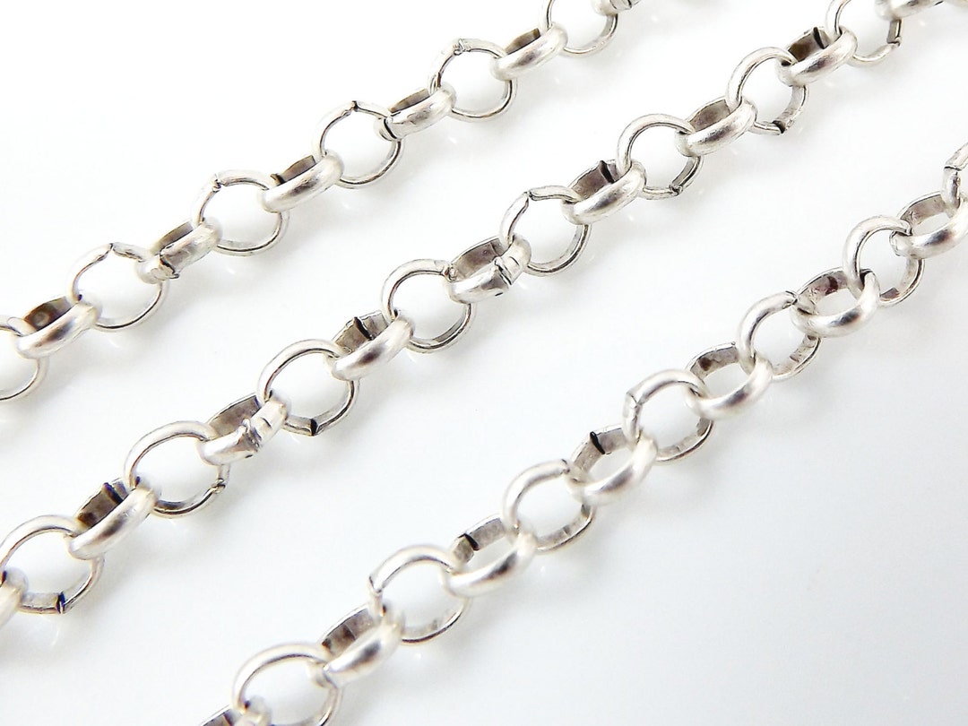 3mm Rolo Chain - Matte Silver Plated - 1 Meter or 3.3 Feet - Etsy