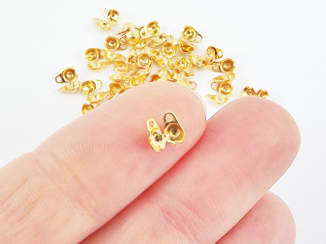 Ball Chain End Cap, 5x3mm, Fold Over Crimp, Bead Knot Tip, Cover Ends ...