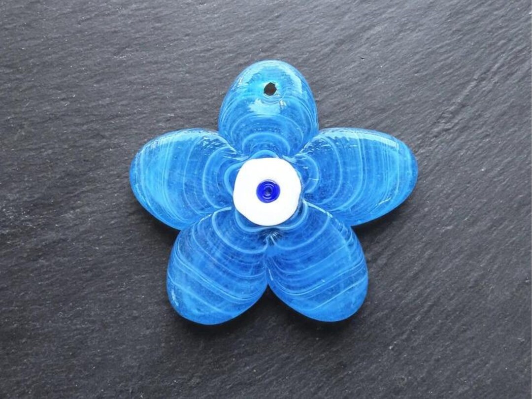 Extra Large Evil Eye Flower Starfish Bead Pendant, DIY Protective ...