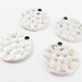 4 Hammered Organic Disc Round Pendant Charms - Matte Antique Silver ...