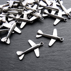 Airplane Jet Plane Charm Pendant, Traveler Pilot Air Hostess Gift Idea ...