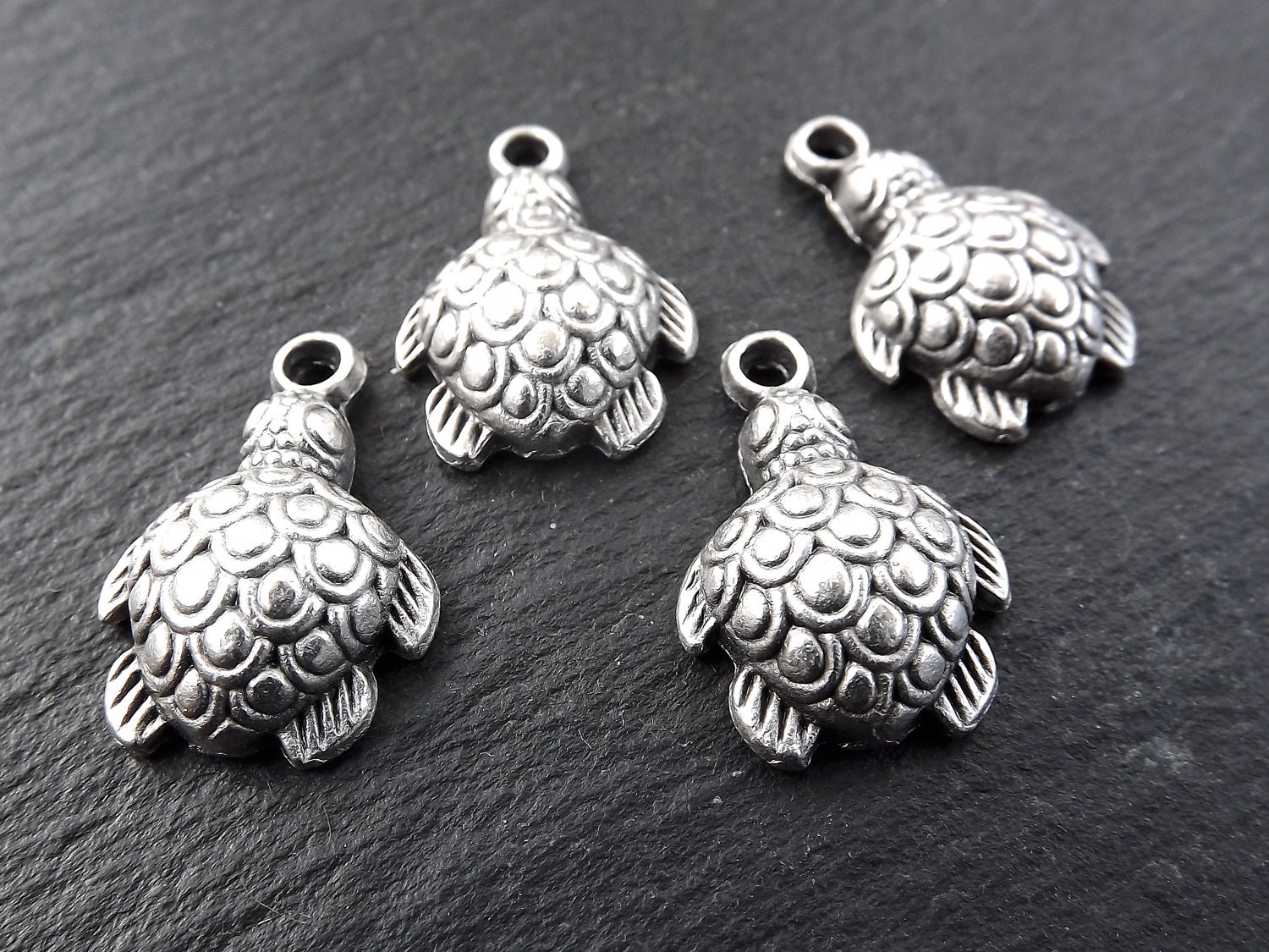 Silver Turtle Charms Sea Turtle Charms Small Turtle Pendant - Etsy