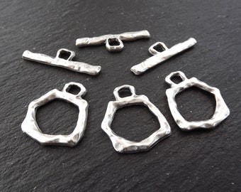 Wavy Toggle Clasps, T Bar Clasps, T Bar, Silver Toggle Clasps, T Clasps ...
