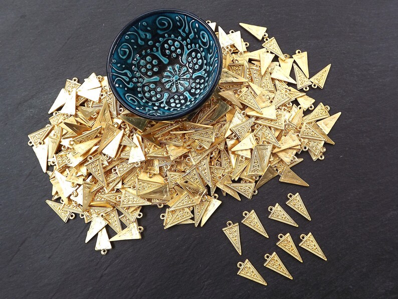 Triangle Spike Charm Pendants Gold Spike Gold Triangle - Etsy