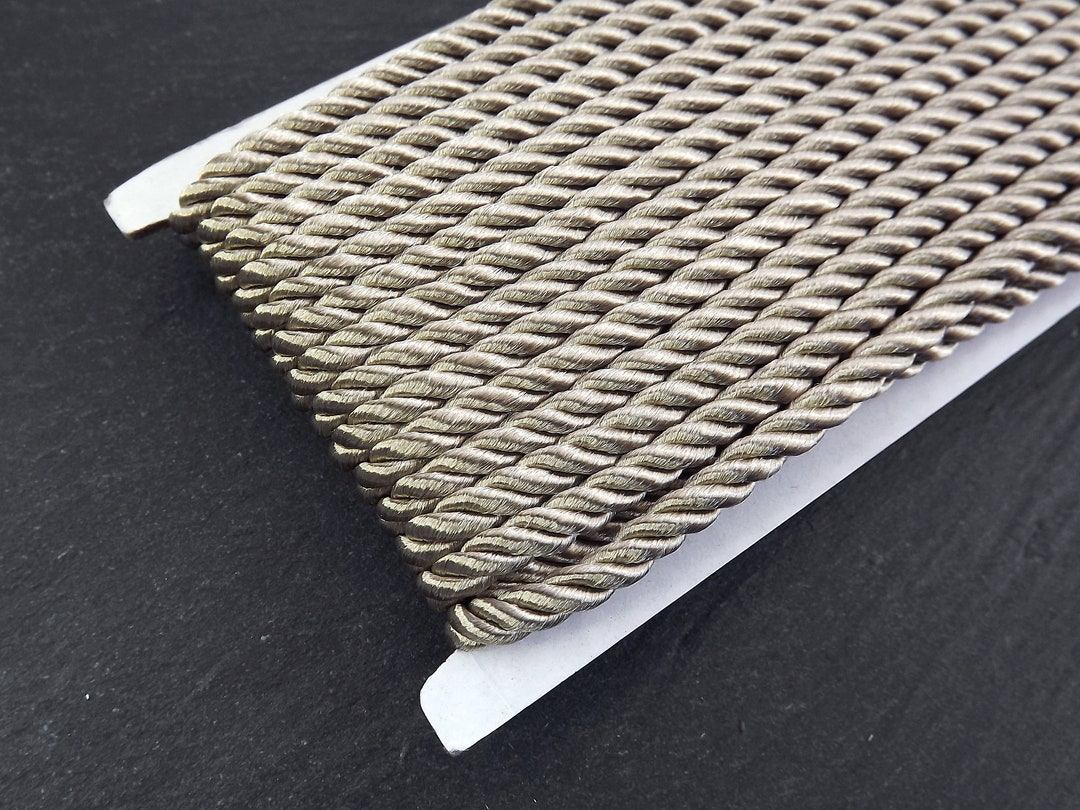 3.5mm Oat Beige Twisted Rope, Twisted Rayon Cord, Beige Satin Rope ...