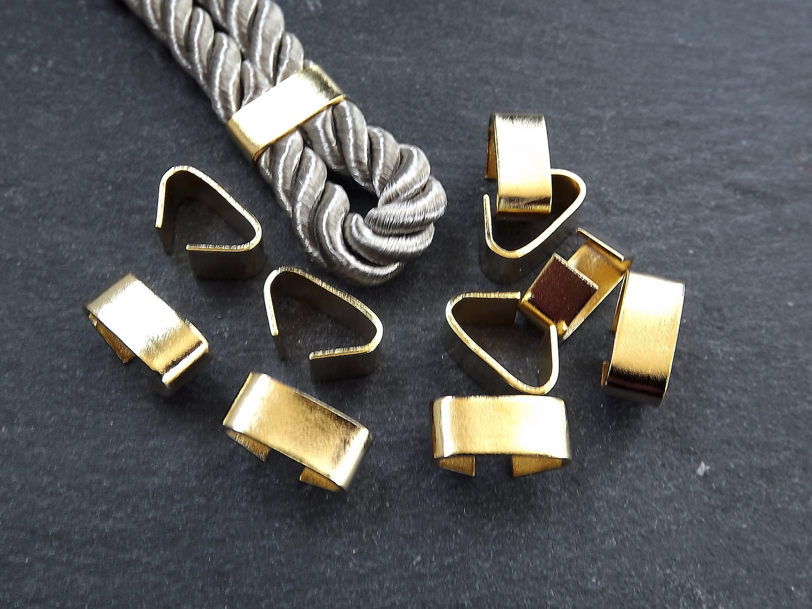 Gold Metal Crimp Fold Over Crimp Cord Crimp Crimp Fastener | Etsy